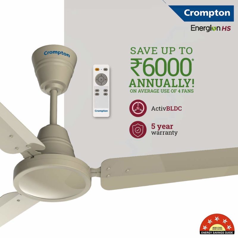 Crompton Energion HS BLDC Ceiling Fan - Ivory - 1200mm - ShiningBulb.com